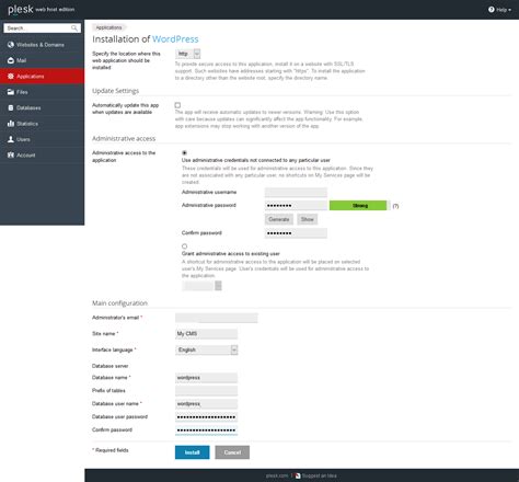 How To Install WordPress In Plesk