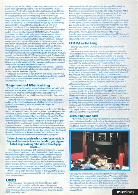 The JBL Story HSR Jan 86