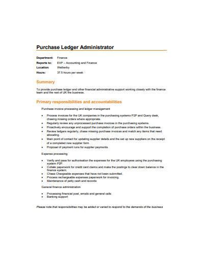 FREE Purchase Ledger Samples In PDF MS Word Excel FREE Purchase Ledger Samples In PDF MS Word Excel