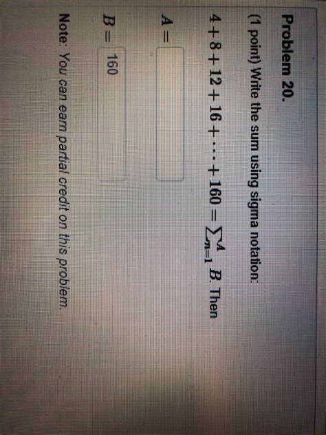 Solved Problem 20 1 Point Write The Sum Using Sigma