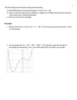 Calculus Notes The First Derivative And Extrema By Caleb Huddleston