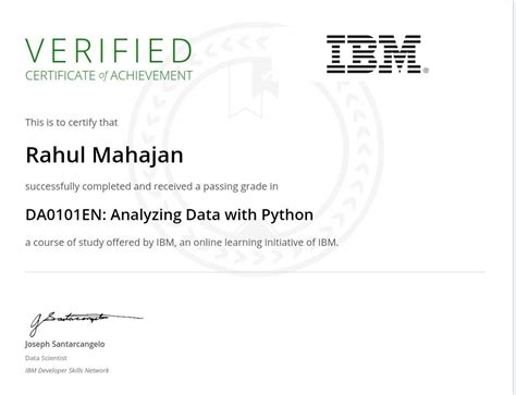 Rahul Mahajan On Linkedin Certificateofcompletion Ibm Edx
