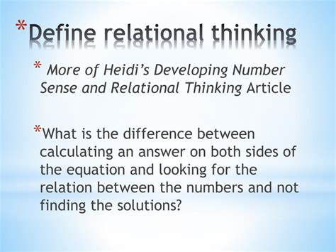Ppt Algebraic Thinking Relational Thinking Powerpoint Presentation
