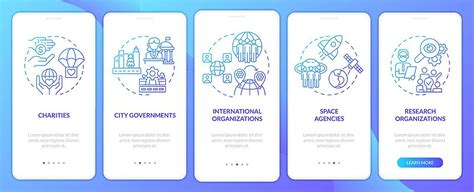 Blue Gradient Onboarding Mobile App Screen With Formal Procurement Methods Vector Onboarding