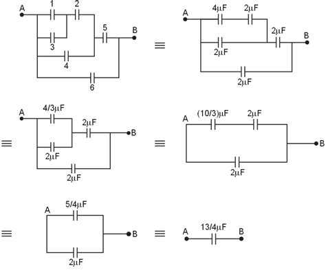 Find The Equivalent Capacitance Between Points A And B Capacitance Of Each Capacitor Is 2μf