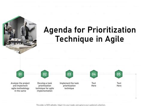 Agenda For Prioritization Technique In Agile Implementation Ppt