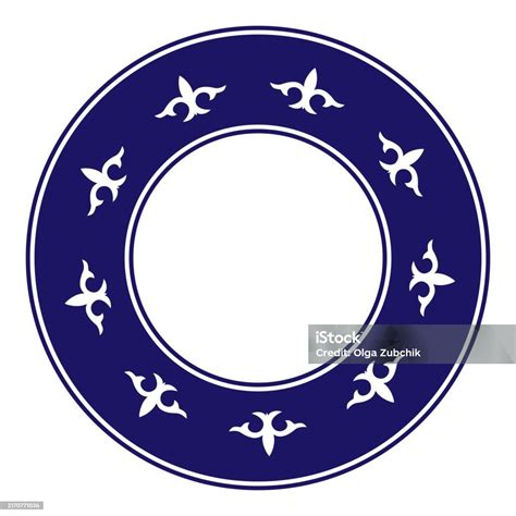 옷과 유르트의 장식을 위한 중앙 아시아의 전통적인 둥근 장신구 끝없는 원 테두리 유목민 장식의 프레임 흑백 카자흐스탄 국가 라운드 패턴 프레임 투르크족의 패턴 0명에 대한