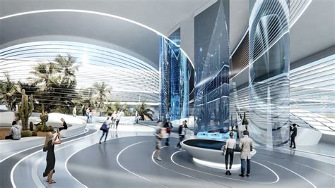 Nucleus The Hyperloop Desert Campus By Visualization Futuristic Architecture Futuristic