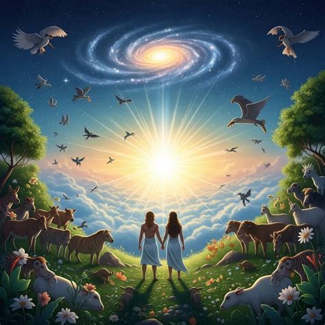 Divine Creation Paradise Unveiled With Man And Nature Ai Art