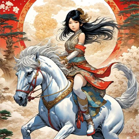 Japanese Girl Riding A White Horse By Fantasystar125 On Deviantart