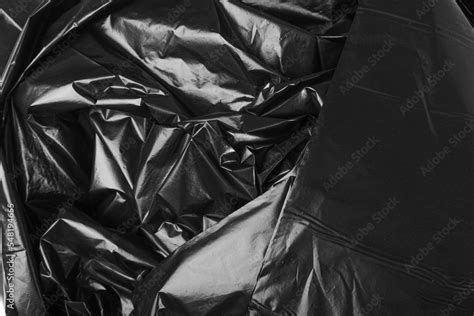Foto De Crumpled Garbage Bag Texture Background Wrinkled Trash Package Pattern Used Plastic