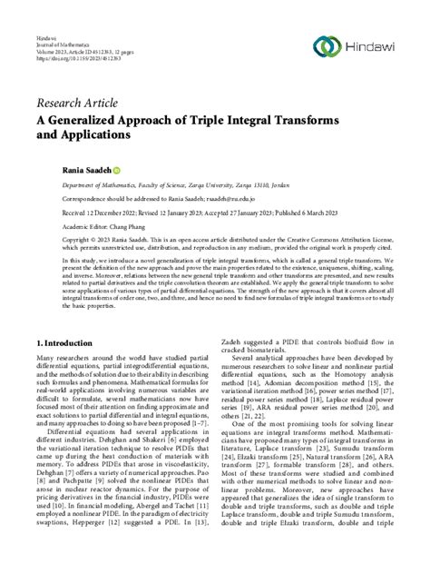 Pdf A Generalized Approach Of Triple Integral Transforms And Applications