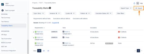 New Traceability Matrix Zephyr Squad Cloud Documentation