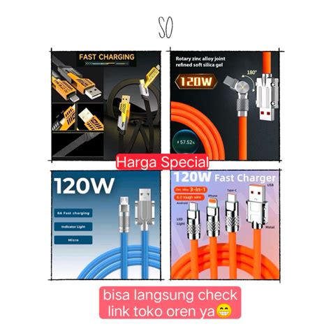 Jual Kabel Data 4 In 1 Kabel Data 3 In 1 Kabel Data Kepala Putar Fast
