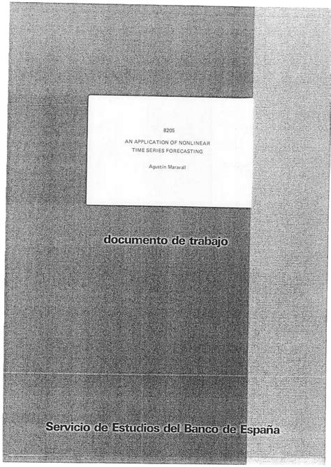 Pdf An Application Of Nonlinear Time Series Forecasting