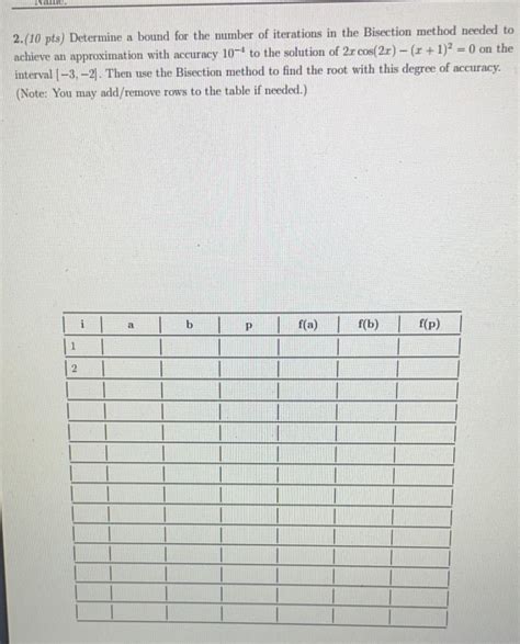 solved inica 2 10 pts determine a bound for the number of