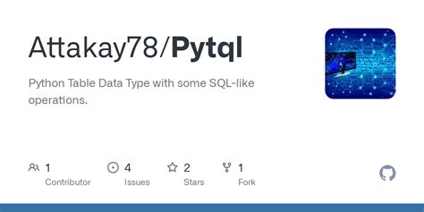Github Attakay78pytql Python Table Data Type With Some Sql Like