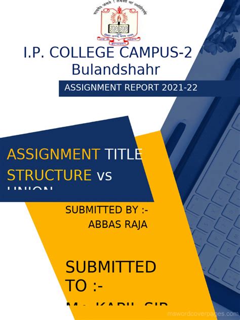 Computer Assignment Cover Page 4 Pdf