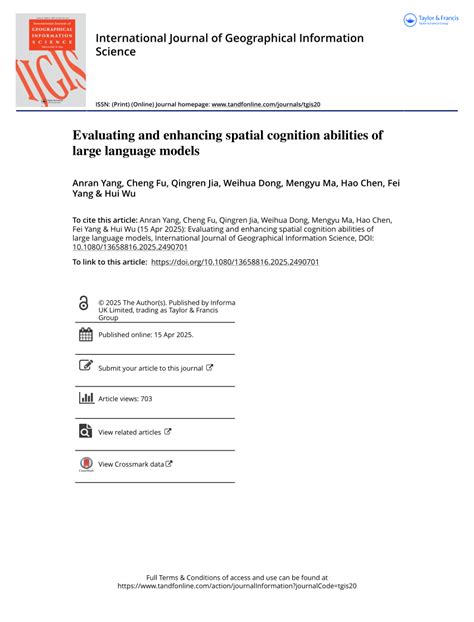 Pdf Evaluating And Enhancing Spatial Cognition Abilities Of Large