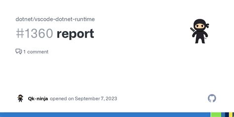 Report · Issue 1360 · Dotnetvscode Dotnet Runtime · Github