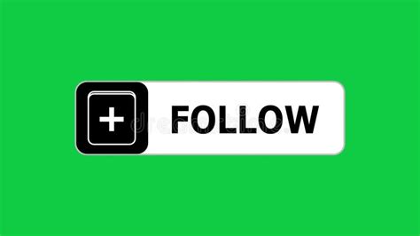 Green Screen Animation Of Follow Button With Pointer Simple Animation