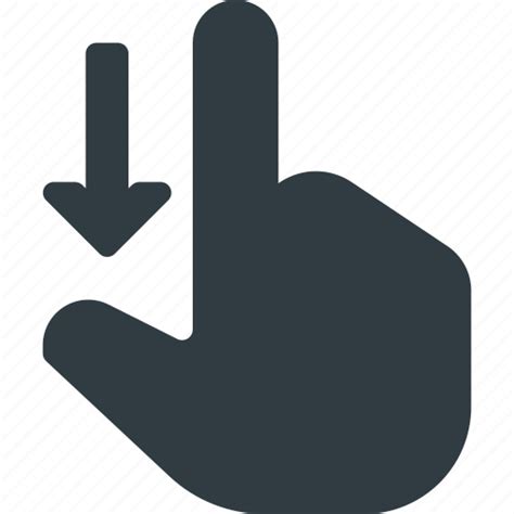Down Finger Gesture Hand Scroll Swipe Touch Icon Download On Iconfinder