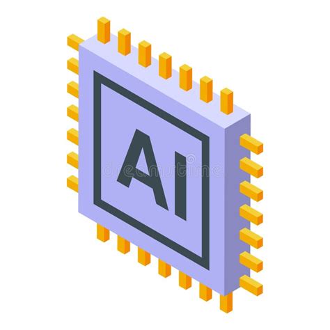 Isometric Ai Chip Icon Design Stock Illustration Illustration Of Digital Computing 318608310