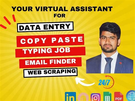 data entry typing copypaste file conversion email finder and web