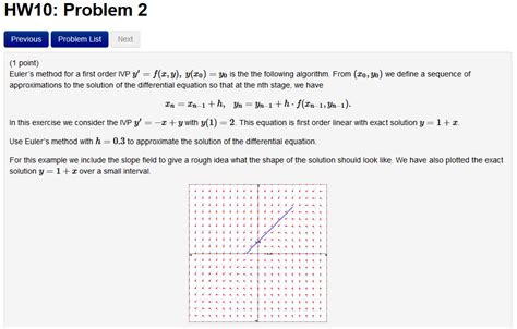 solved previous problem list next euler s method for a first