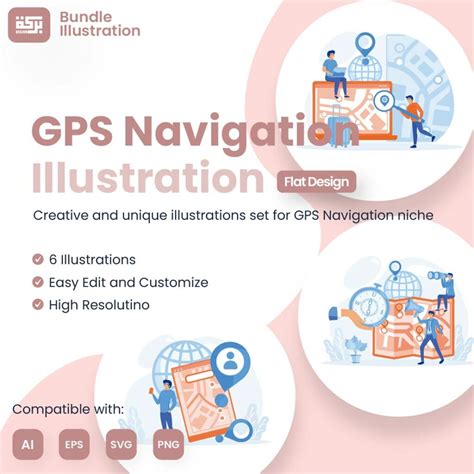 Design Illustration Of Gps Navigation Masterbundles