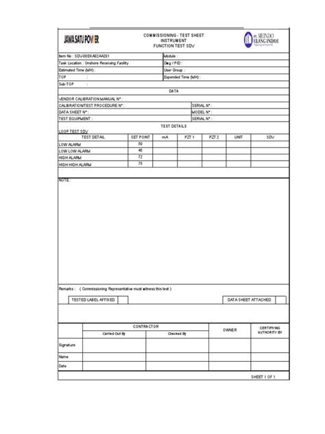 Form Function Test Sdv Pdf