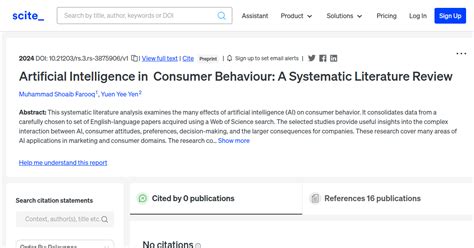 Artificial Intelligence In Consumer Behaviour A Systematic Literature Review