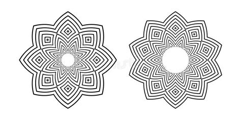 Decorative Geometric Radial Patterns Set Stock Vector Illustration Of Collection Center