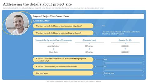 Construction Project Feasibility Report Addressing The Details About Project Site PPT Example