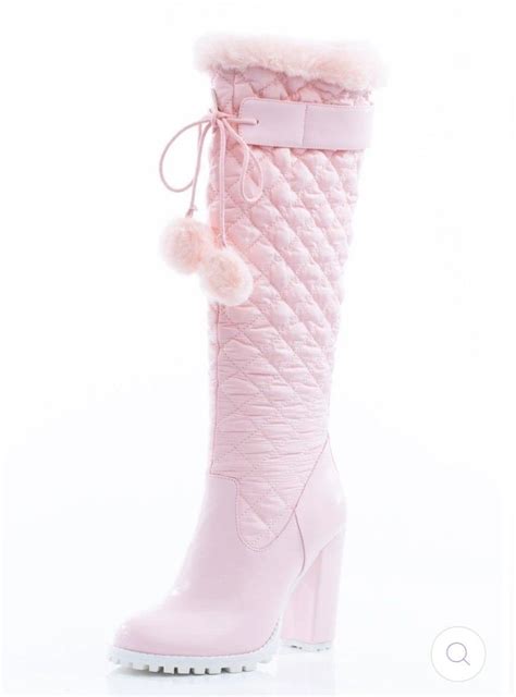 Sparkl Fairy Couture Pink Puffer Knee High Boot Pretty Shoes Fashion