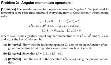 solved problem 2 angular momentum operators i [10 marks]