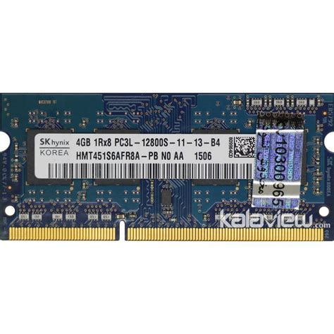 رم لپ تاپ اس کی هاینیکس 4gb مدل Ddr3l باس 1600mhz 12800 کره Hmt451s6afr8a Pb N0 Aa 506 تایمینگ Cl11
