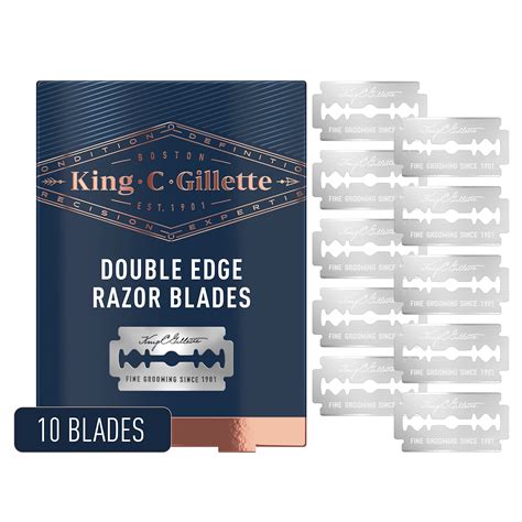 King C Gillette Double Edge Safety Razor Blades 10 Count Stainless