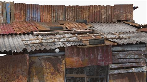 Multi Level Corrugated Shack 3d Model Turbosquid 2330133