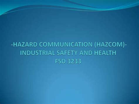 Hazcom Ppt