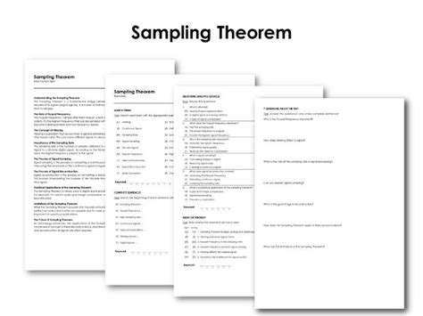 Sampling Theorem Teaching Resources