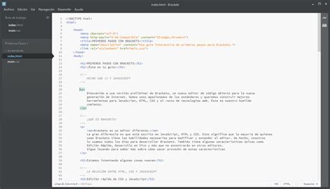 Editor Brackets Para Desarrollo Web Vozidea