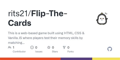 GitHub Rits Flip The Cards This Is A Web Based Game Built Using HTML CSS Vanilla JS