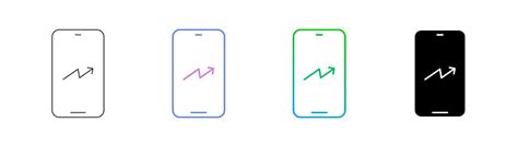 증가하는 차트 아이콘에는 편집 가능한 획 선 듀오 컬러 선 그라디언트 선 및 실선의 네 가지 스타일이 있습니다 웹 디자인 모바일