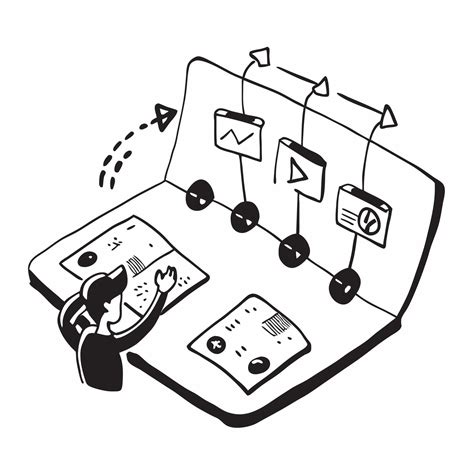 Flat Icon Career Path Visualization Board Concept As An Individual