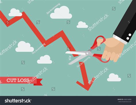 Business Man Cutting Graph Down Business Stock Vector Royalty Free 458316898 Shutterstock