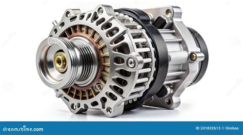 Automotive Alternator Close Up Silver Metal Engine Power