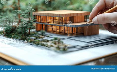 Design Framework In Focus House Model Positioned Over Detailed