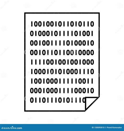 Sheet With Binary Code Icon Stock Vector Illustration Of Coding Binary 150095810