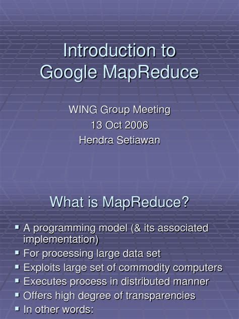Introduction To Mapreduce Pdf Map Reduce Operating System Technology